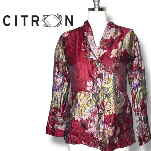 Citron | Tops | Citron Linen Red Blouse Size Small Nwot | Poshmark